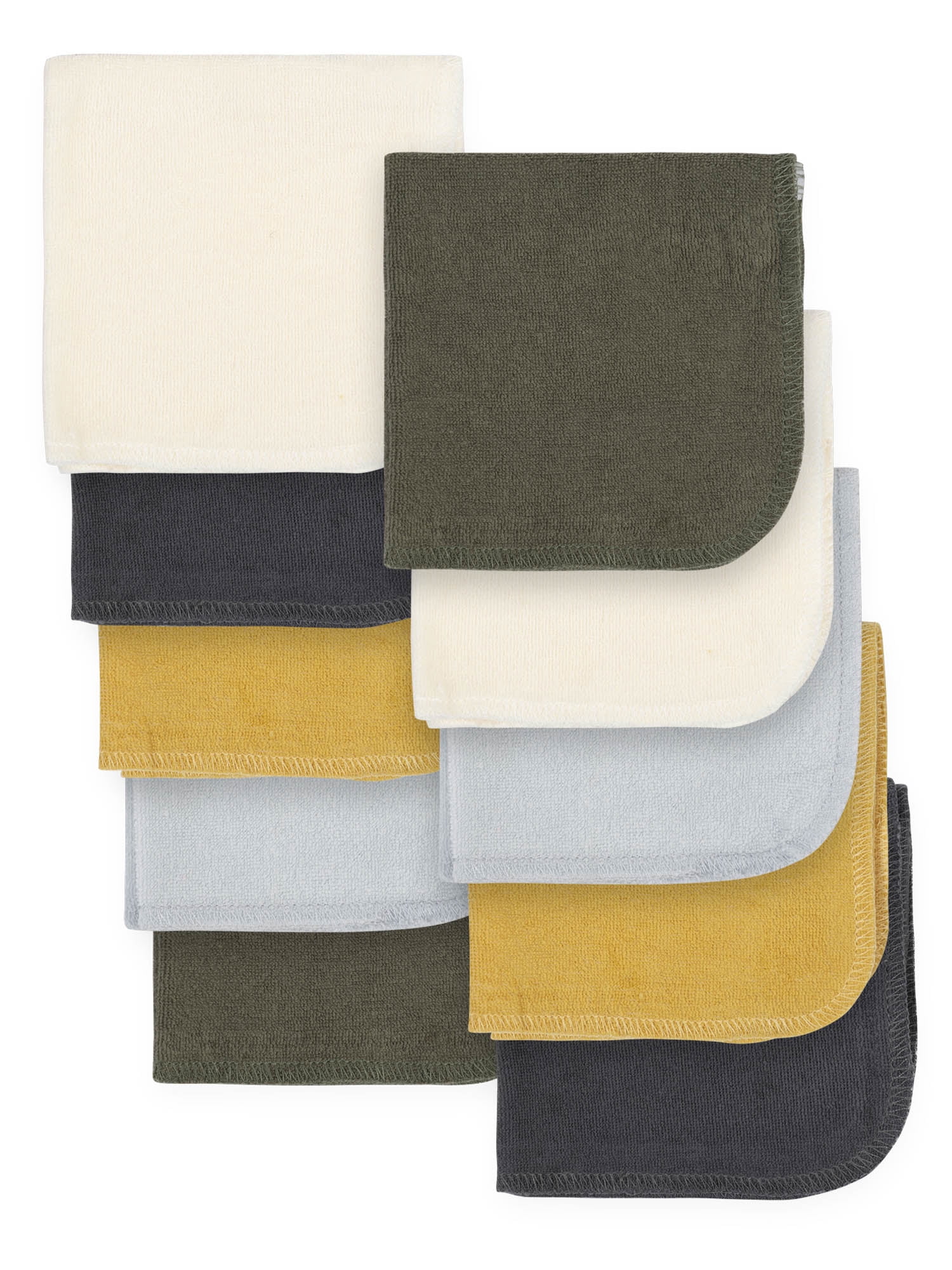 Gerber Cotton Blend, Poly Terry Washcloths, Gray(10 Pack) - Walmart ...