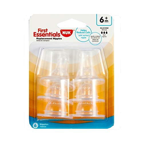Gerber First Essential 6 Pack Silicone Nipples, Fast Flow - Walmart.com