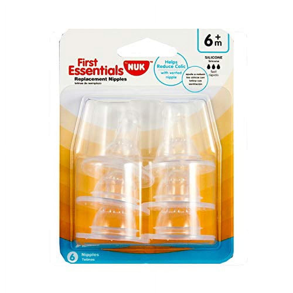 Gerber First Essential 6 Pack Silicone Nipples, Fast Flow - Walmart.com