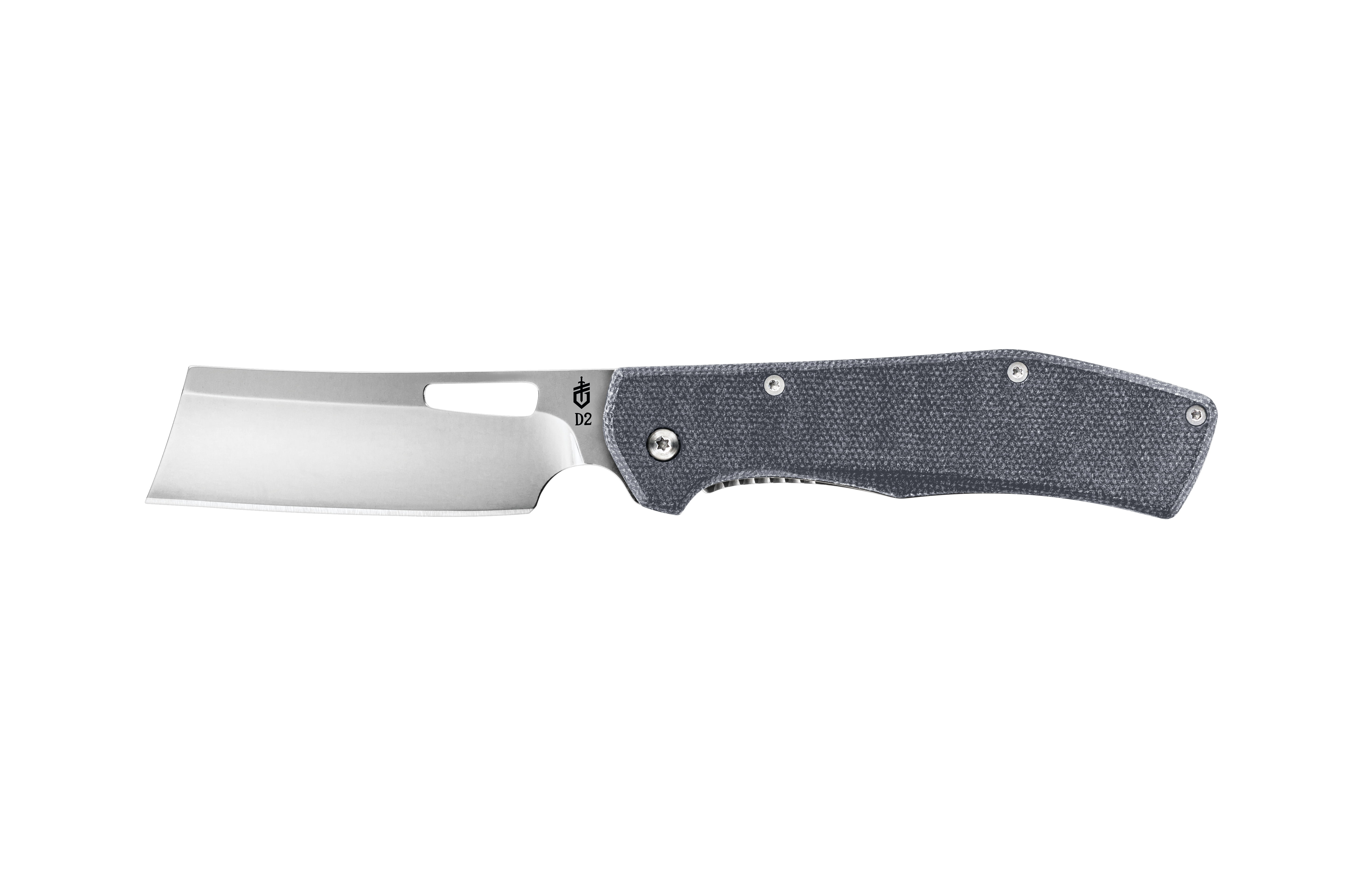 Gerber Flatiron Folding Cleaver Knife, D2 Steel, Blue Micarta Handle ...
