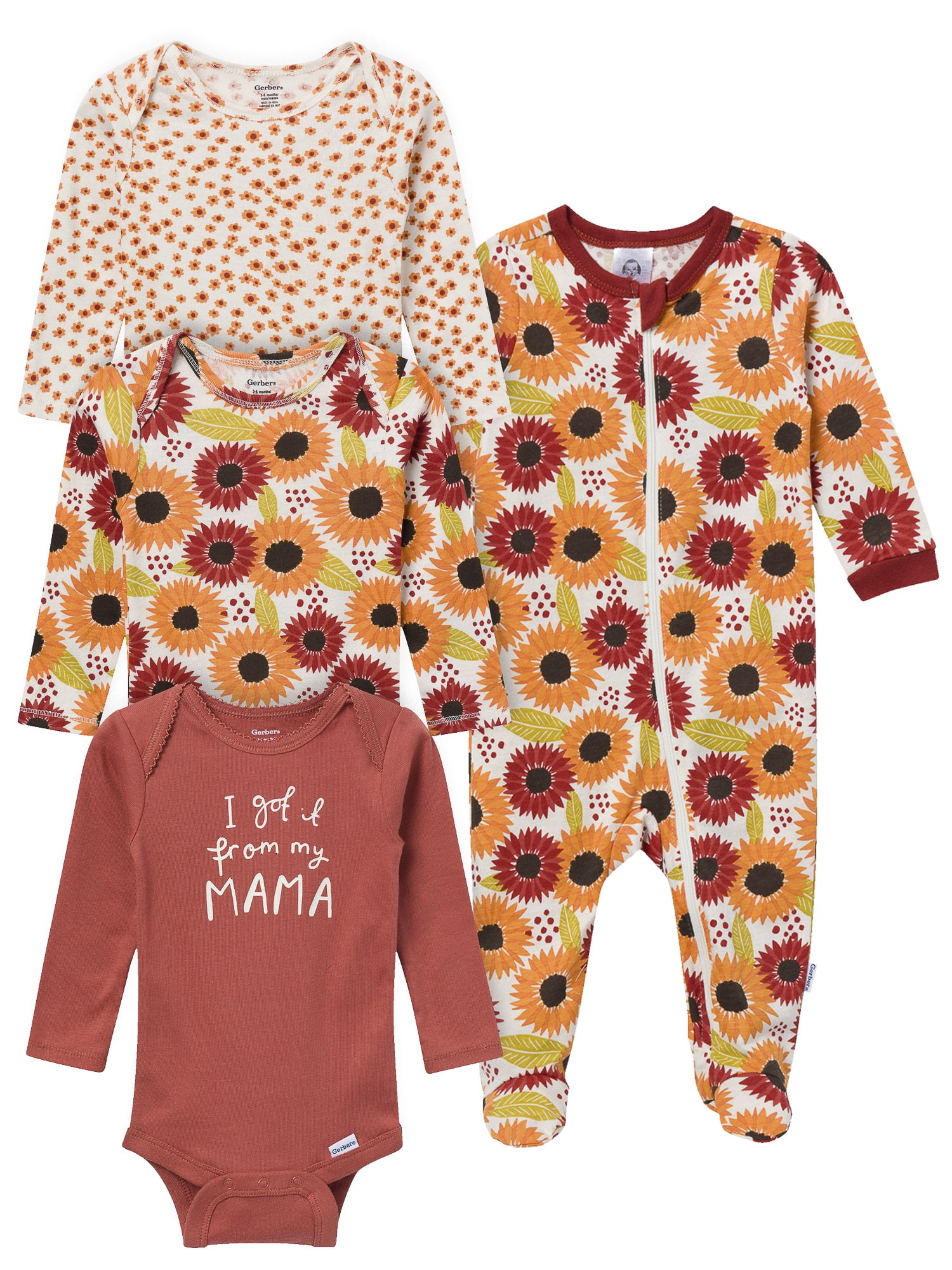 Gerber Gender Neutral 4-Piece Gift Set, Sizes Newborn - 6/9 Months ...