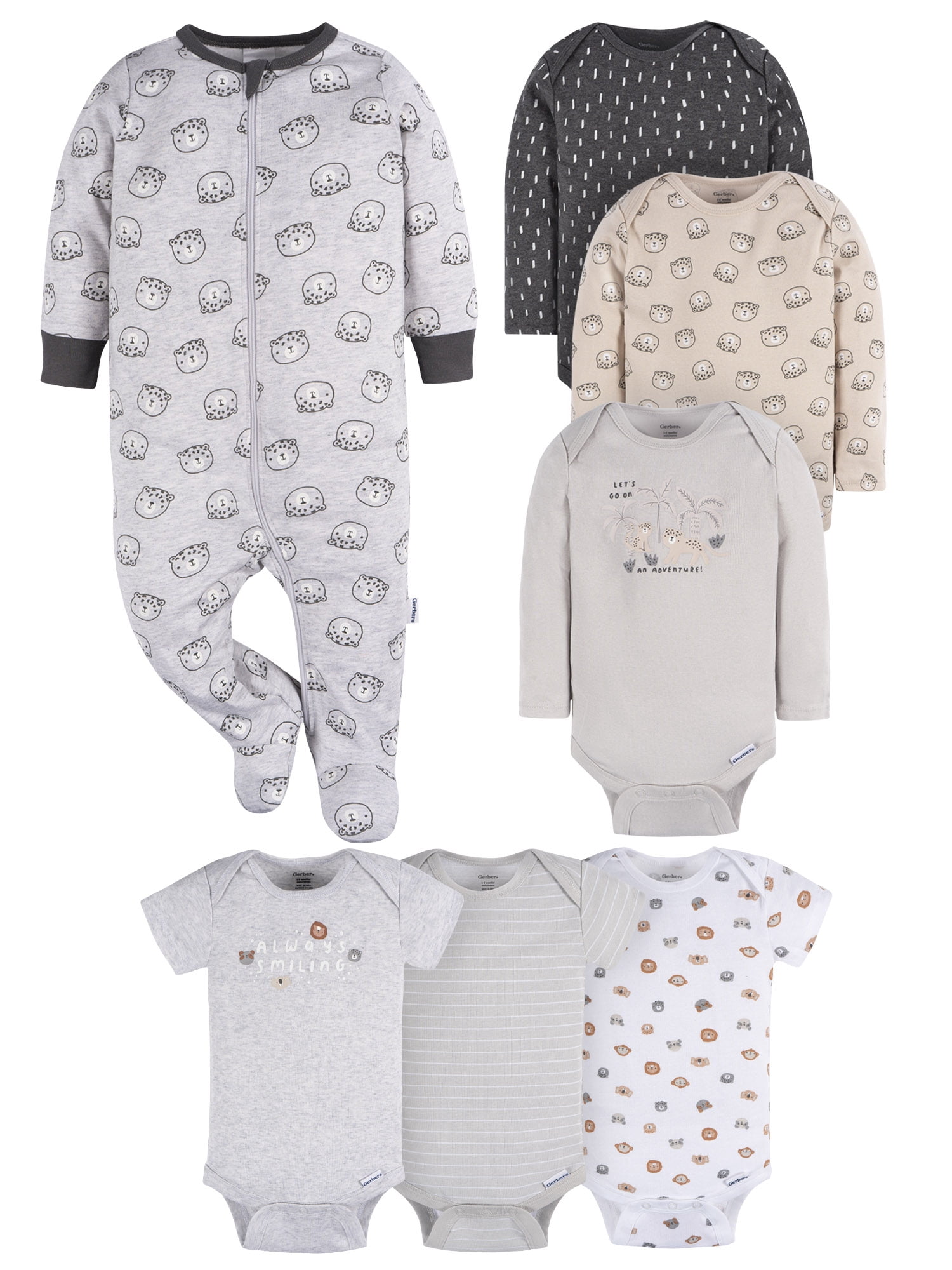 Gerber Gender Neutral 7-Piece Outfit Set, Sizes Newborn - 6/9 Months ...