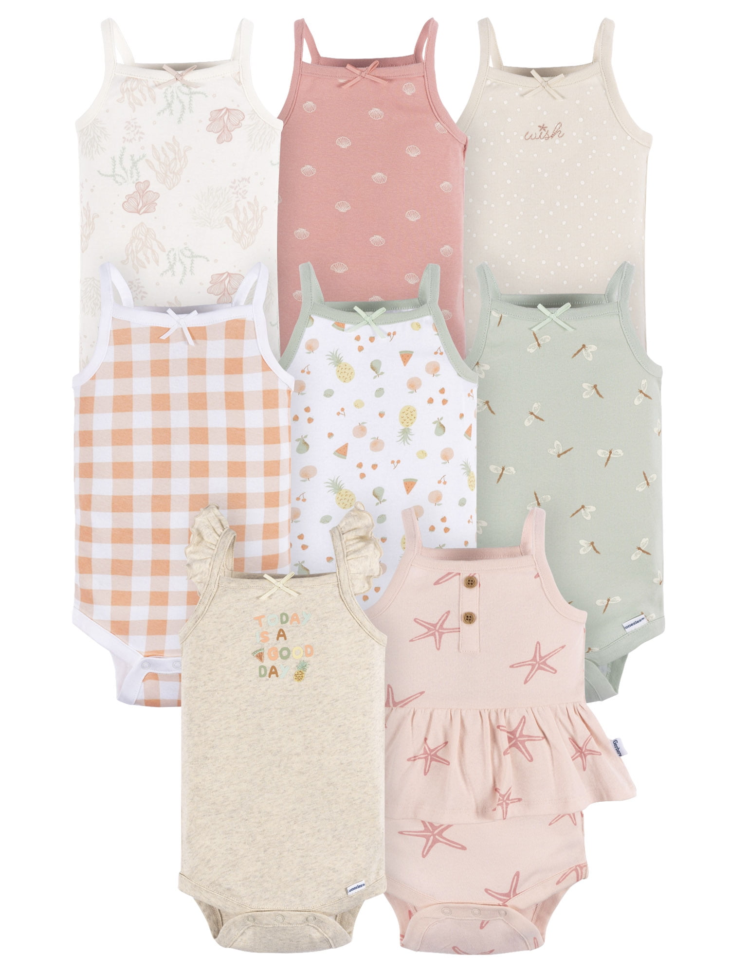 Gerber Gender Neutral 8-Pack Bodysuits, Sizes Newborn - 24 Months ...