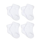 Gerber Baby Neutral White Terry Bootie Wiggle Proof Socks, 4-Pack ...