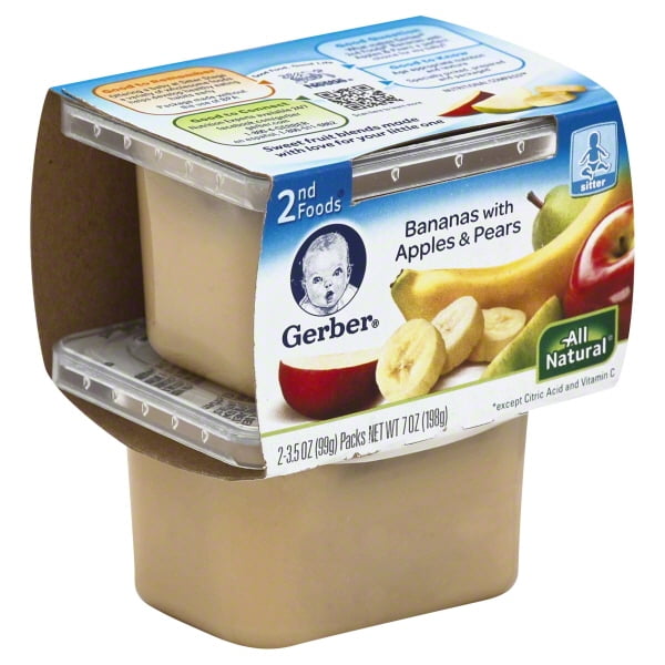 Gerber Gerber 2nd Foods Bananas with Apples & Pears, 2 ea - Walmart.com