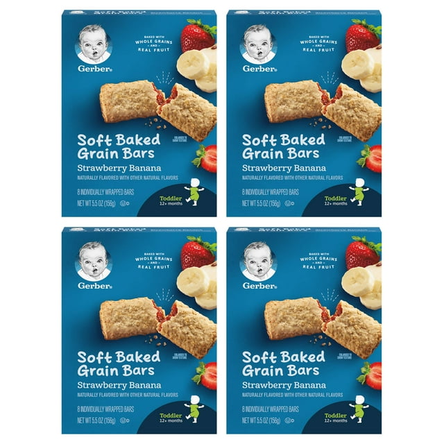 Gerber Graduates Cereal Bars STRAWBERRY HYZ01 BANANA - 5.5oz. (Pack of ...
