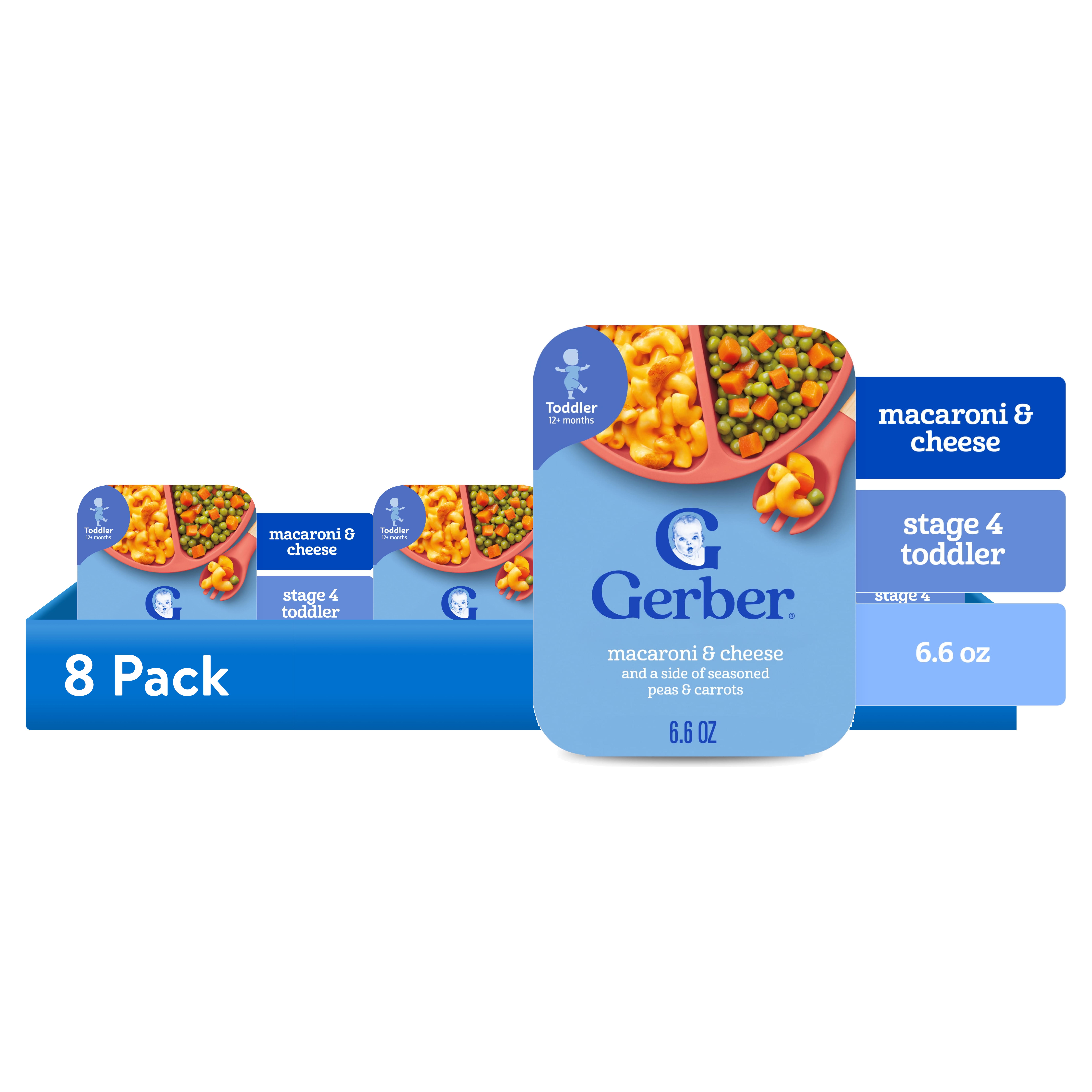 (8 pack) Gerber Toddler Food, Macaroni & Cheese, Mealtime for Toddler 6 ...