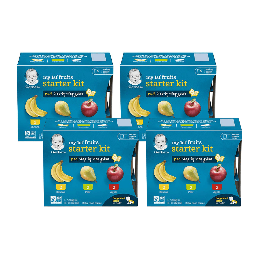 Gerber My 1st Fruits Starter Kit Banana, Pear & Apple - 12 OZ, 4 Count ...