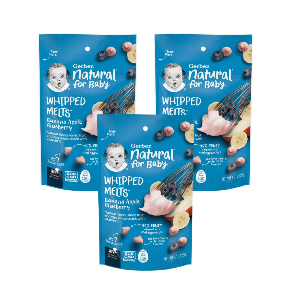 Gerber Natural Non-GMO Whipped Melts Baby Snack, 1.0 oz Pouch, 3 Count ...