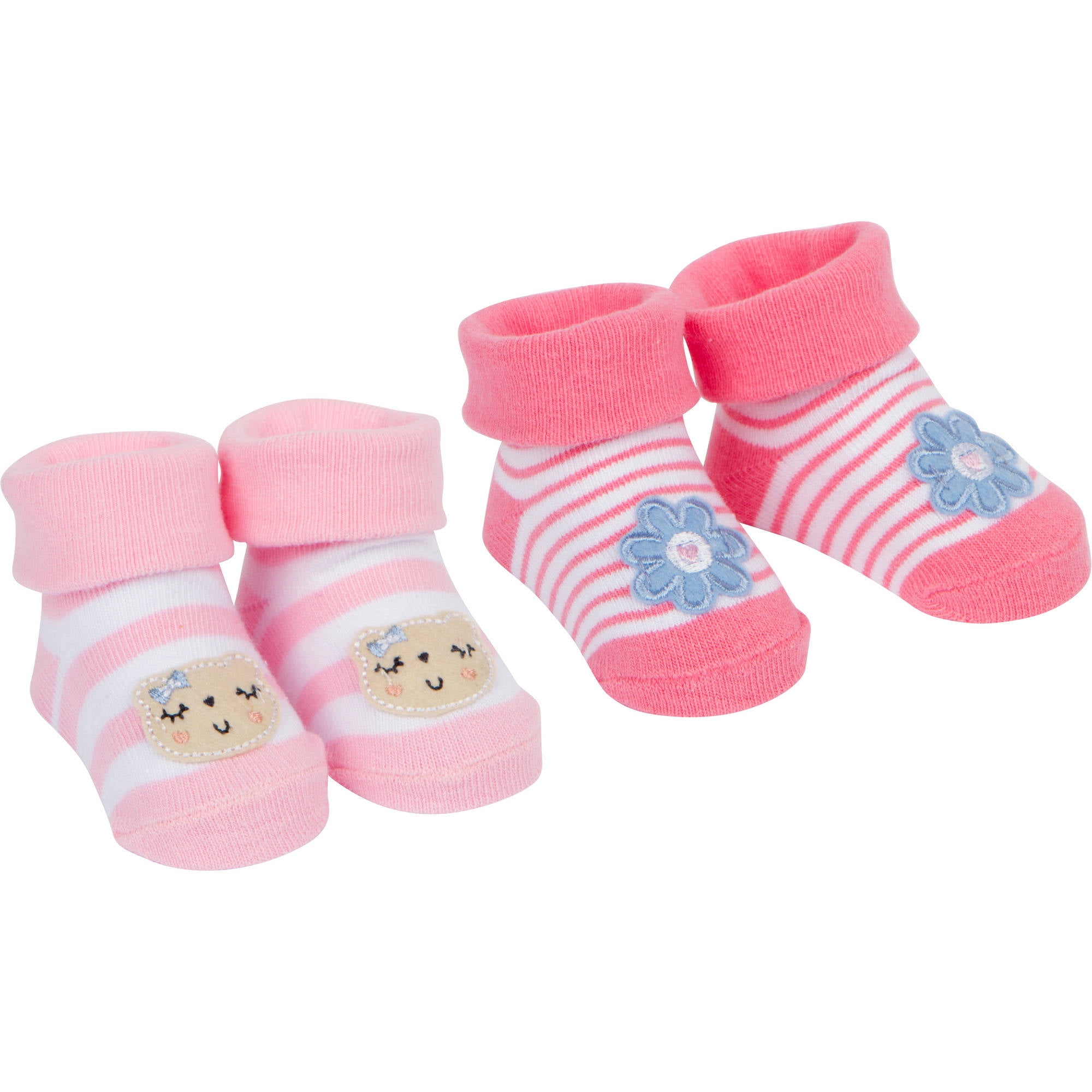 Gerber Newborn Baby Girl Jersey Bootie Sock, 2-Pack - Walmart.com