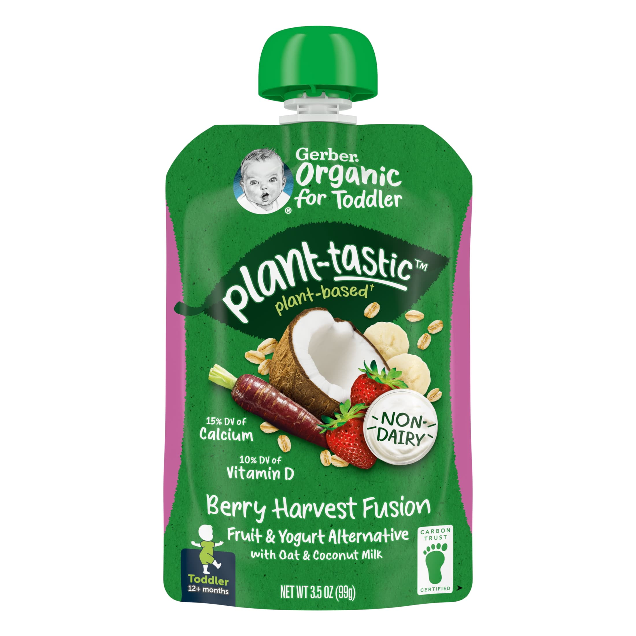 Gerber Organic Baby Food Pouches, Toddler, Plant-tastic, Berry Harvest ...