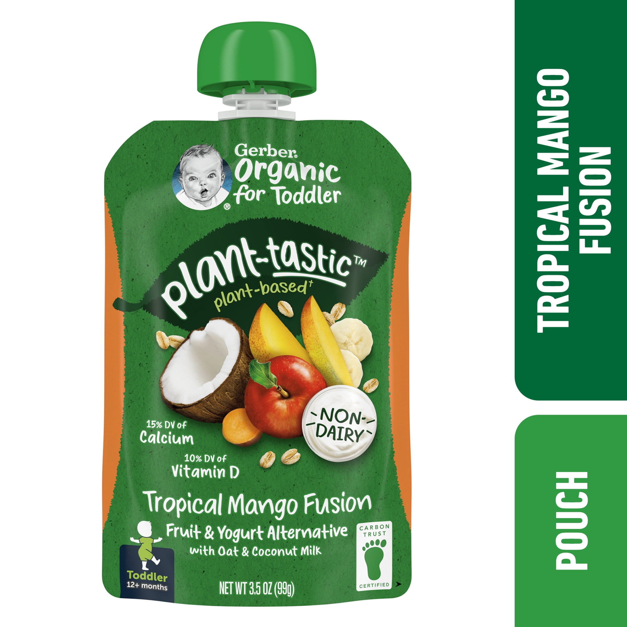 Gerber Organic Toddler Food, Tropical Mango Fusion Fruit and Yogurt ...