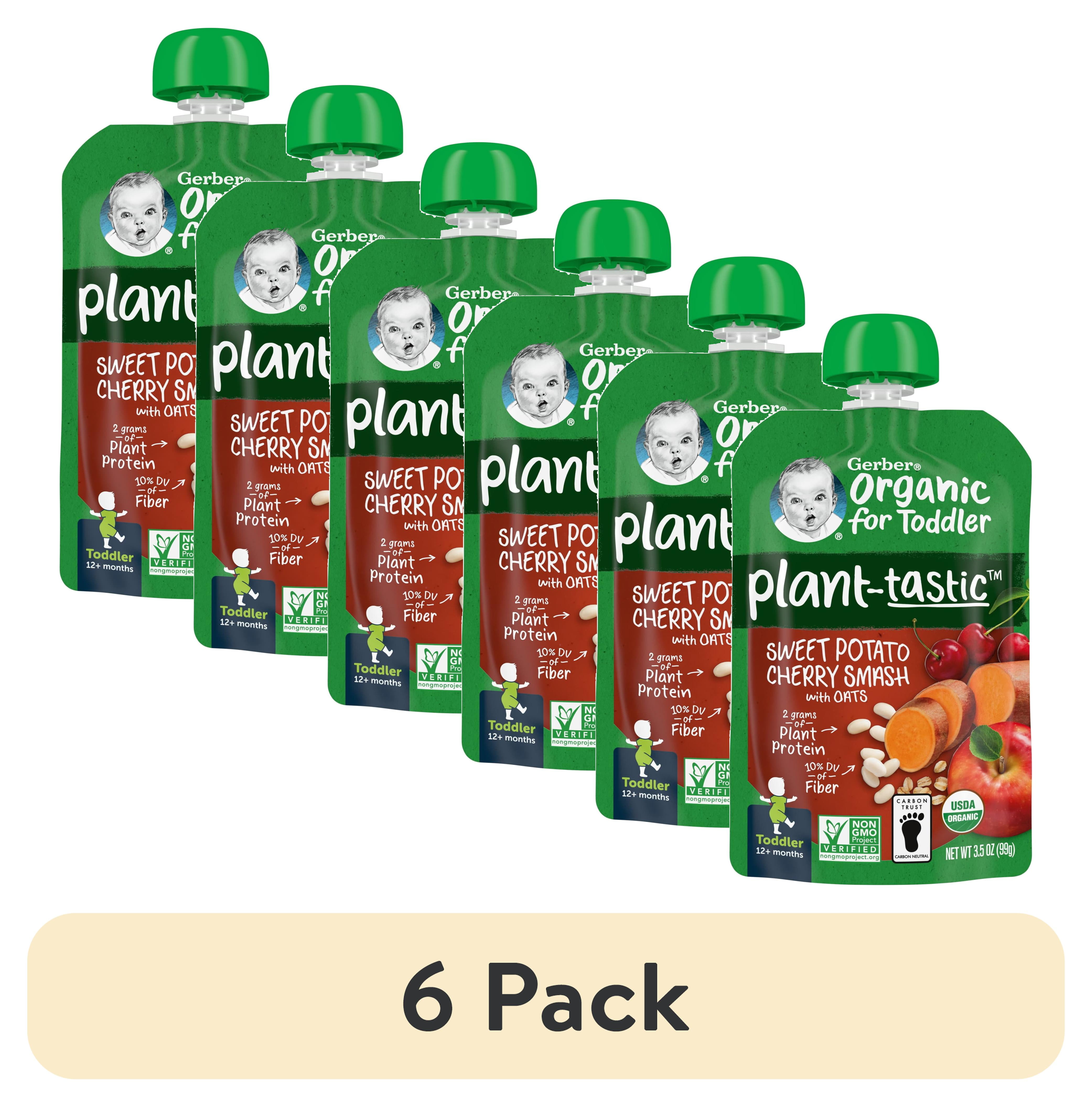 (6 pack) Gerber Organic for Toddler Plant-tastic Toddler Food Sweet ...
