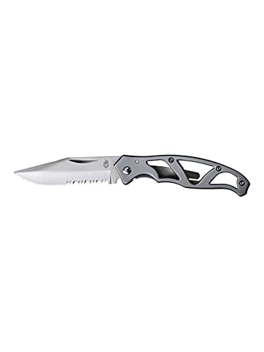 Gerber Paraframe Mini Knife, Serrated Edge, Stainless Steel [22-48484 ...