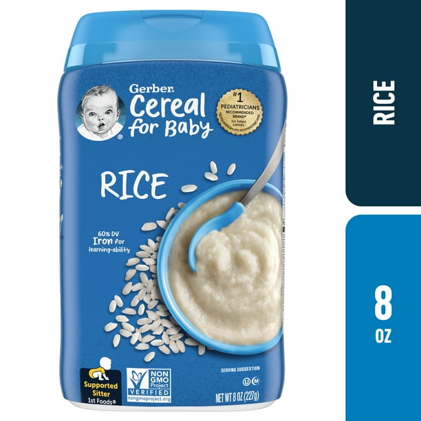 Gerber Stage 1 Baby Food, Rice Cereal, 8 oz Canister - Walmart Business ...