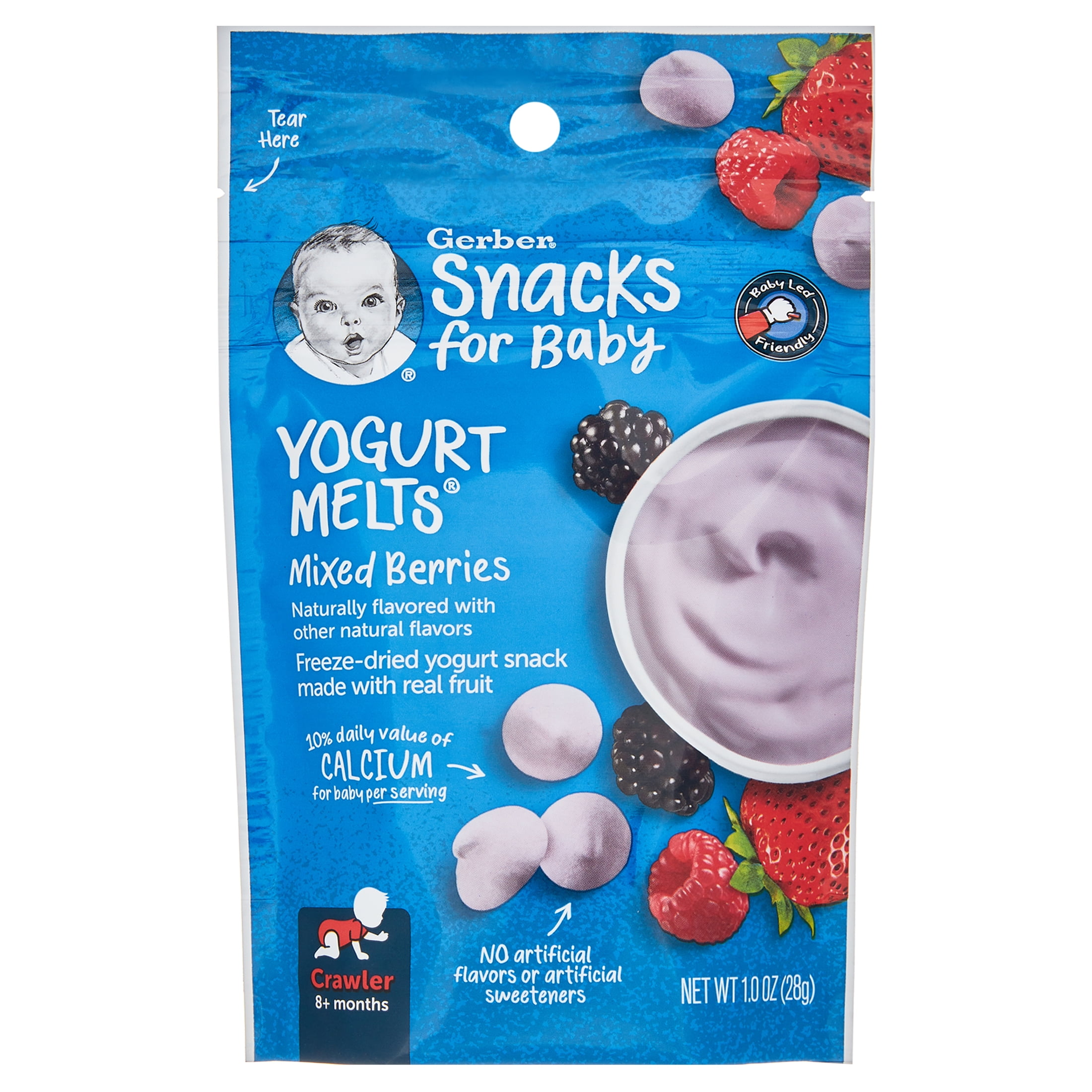 Gerber Snacks for Baby Yogurt Melts, Mixed Berries, 1 oz Bag - Walmart.com