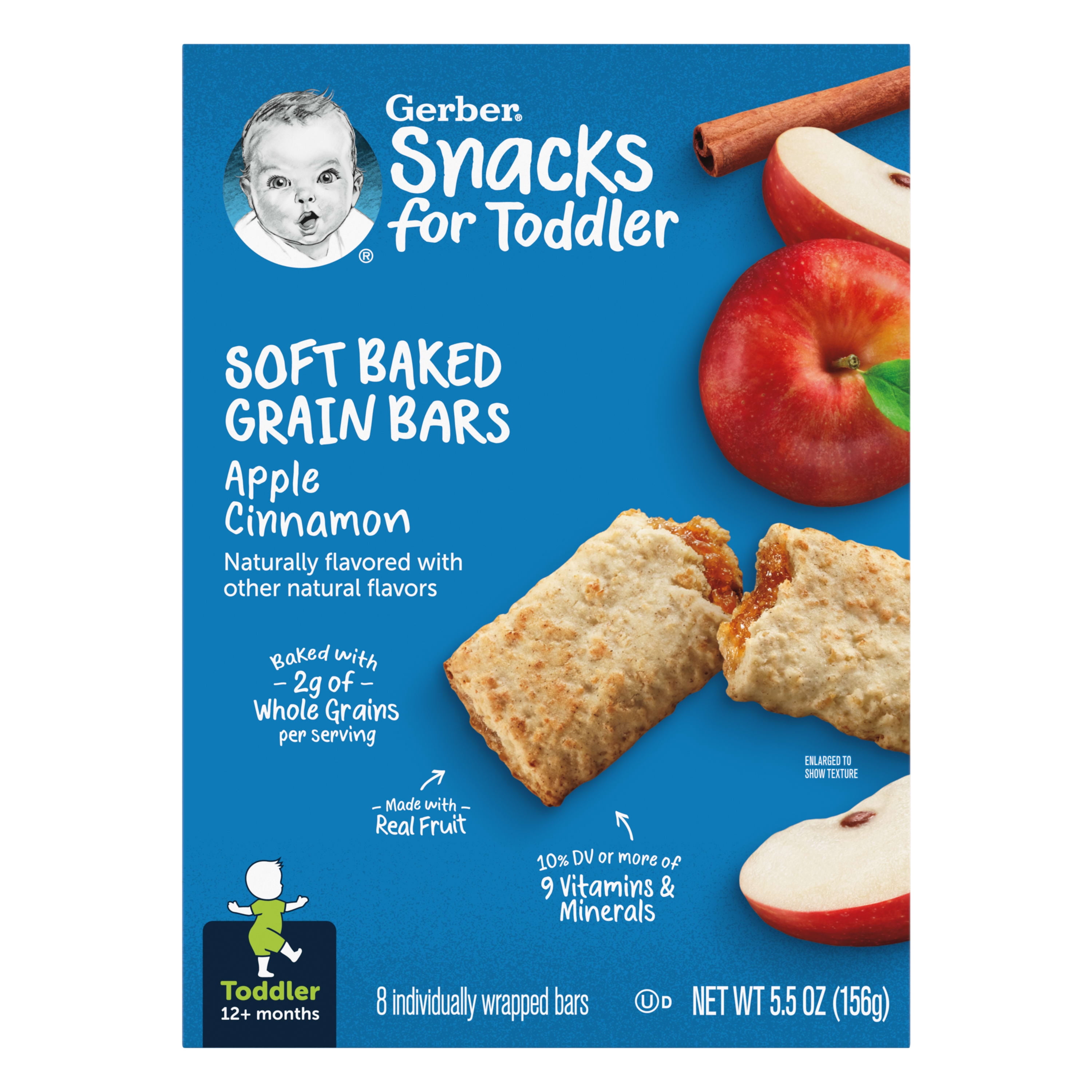 Gerber Soft Baked Grain Bars, Cinnamon, 0.68 oz Box - Walmart.com