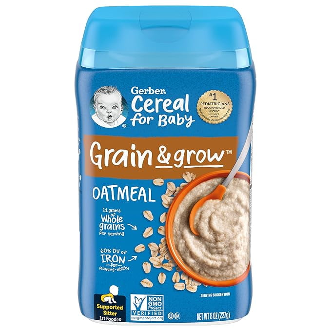 Gerber Stage 1 Baby Food, Oatmeal Cereal, 8 oz Canister - Walmart.com