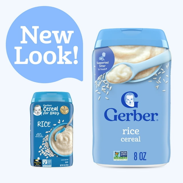 Gerber 1st Foods Cereal for Baby Baby Cereal, Rice, 8 oz Canister ...