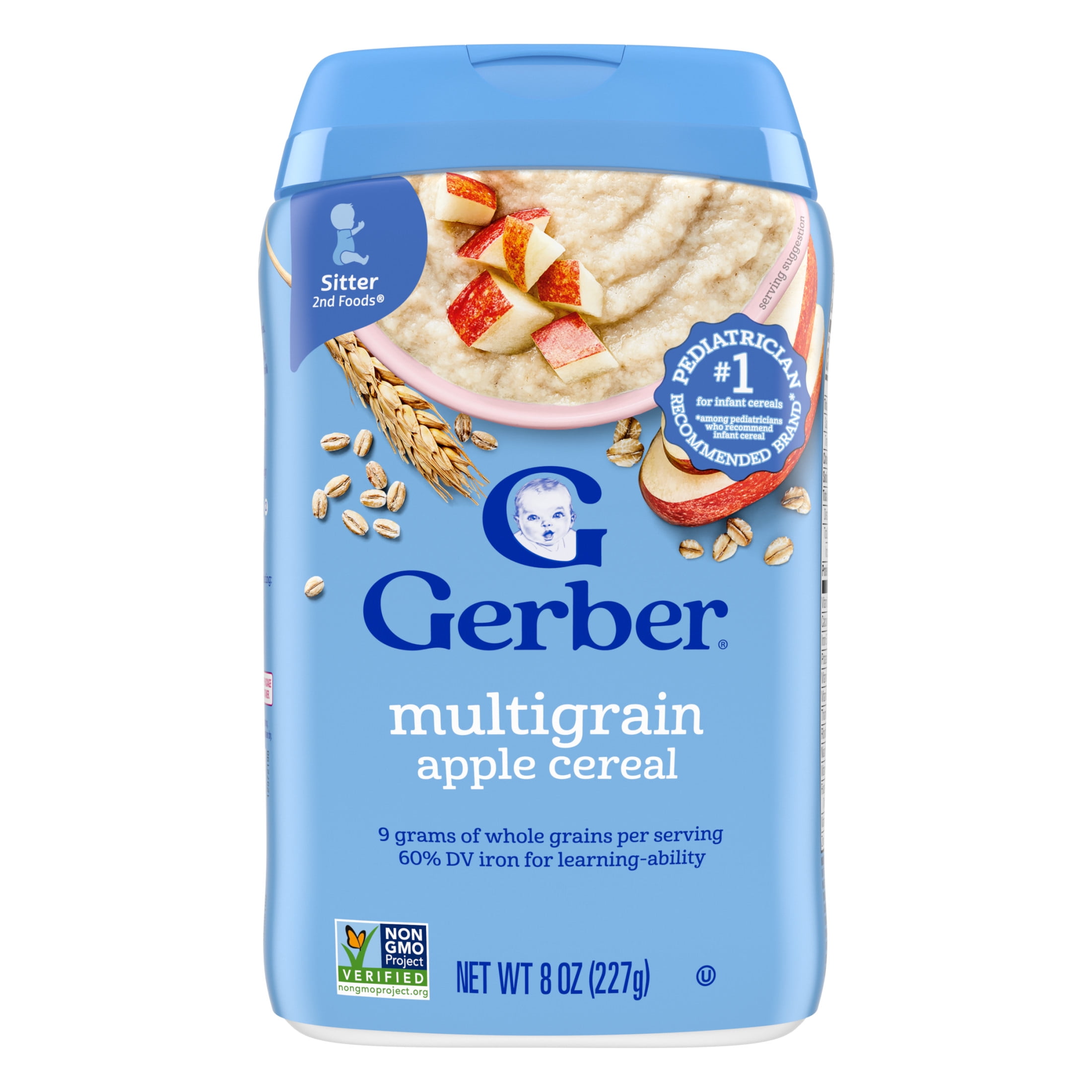 Gerber Stage 2 Baby Food, Multigrain Apple Cereal, 8 Oz - Walmart.com