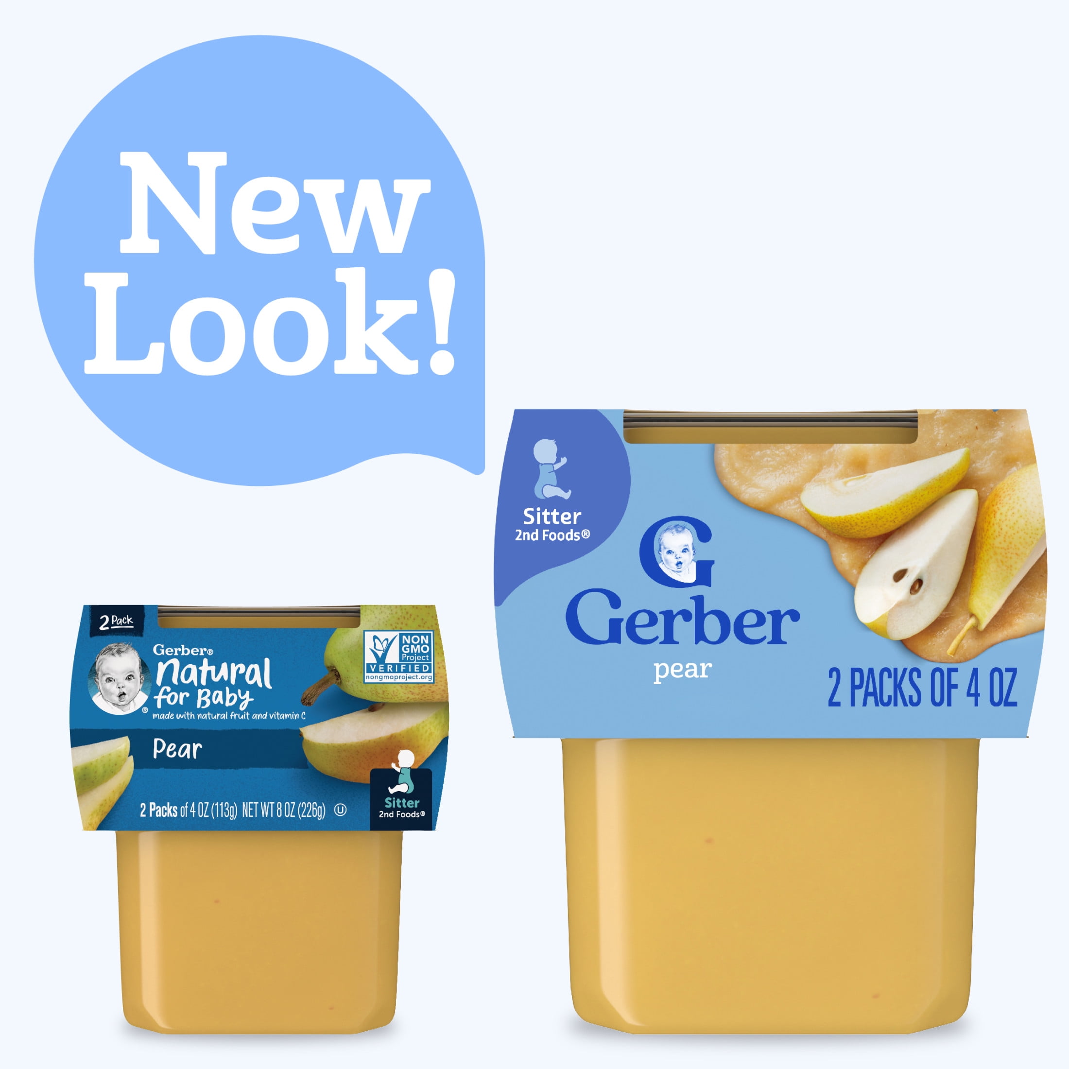 Gerber Stage 2 Baby Food, Pear Puree Tub, Baby Puree, 2PK 8 oz ...