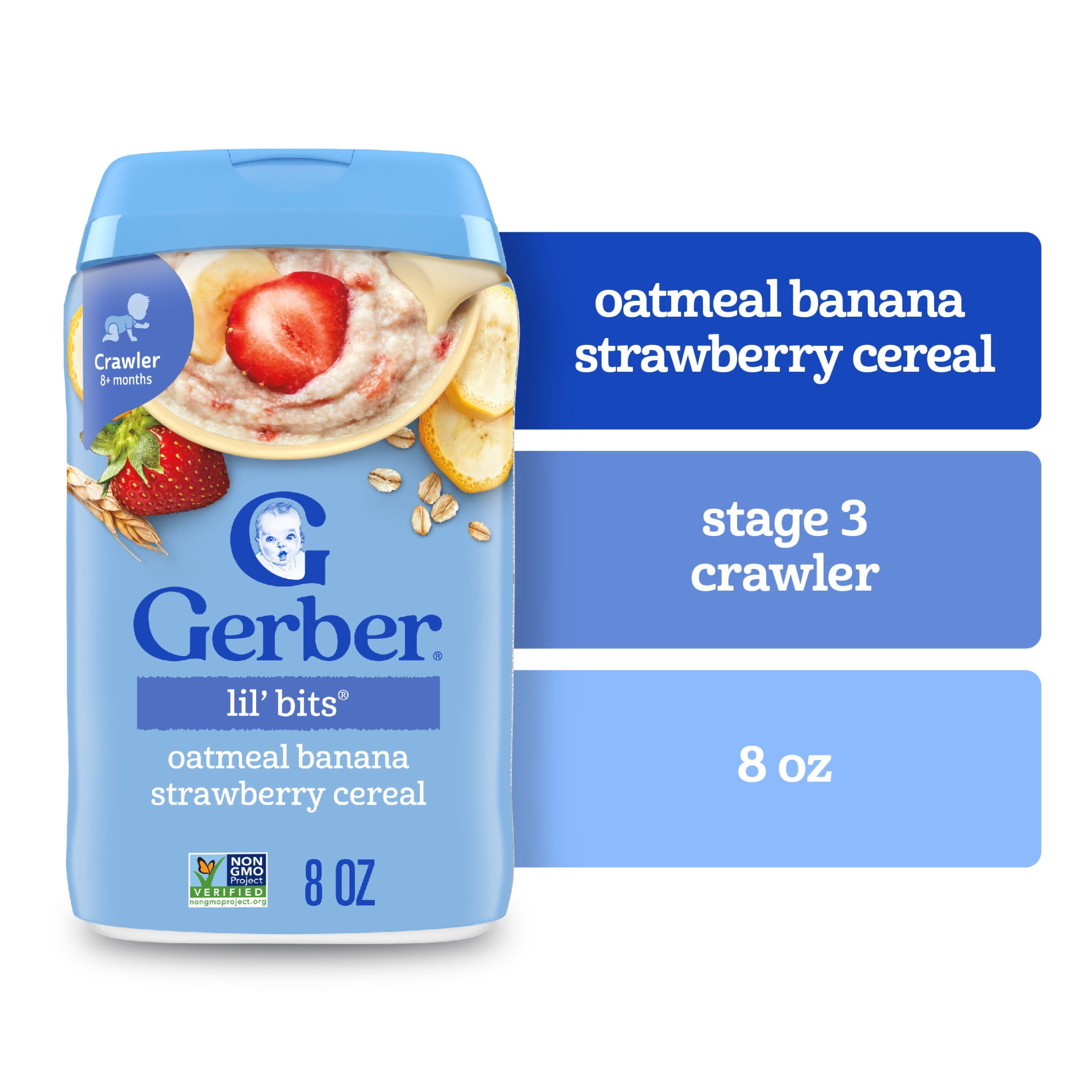 Gerber Stage 3 Baby Food, Oatmeal Banana Strawberry Cereal, Baby ...