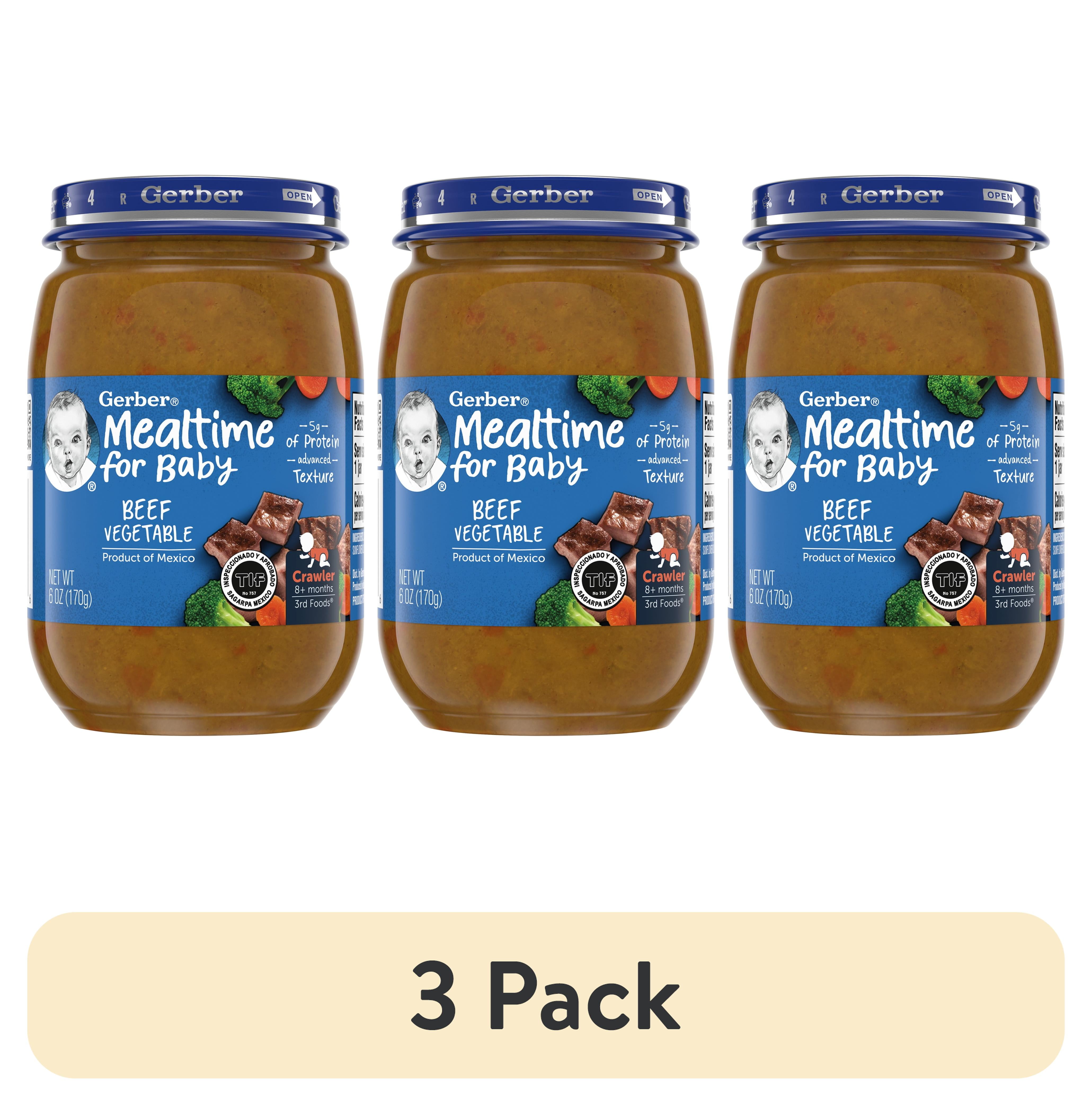 (3 pack) Gerber 3rd Foods Mealtime for Baby Baby Food, Beef Vegetable ...