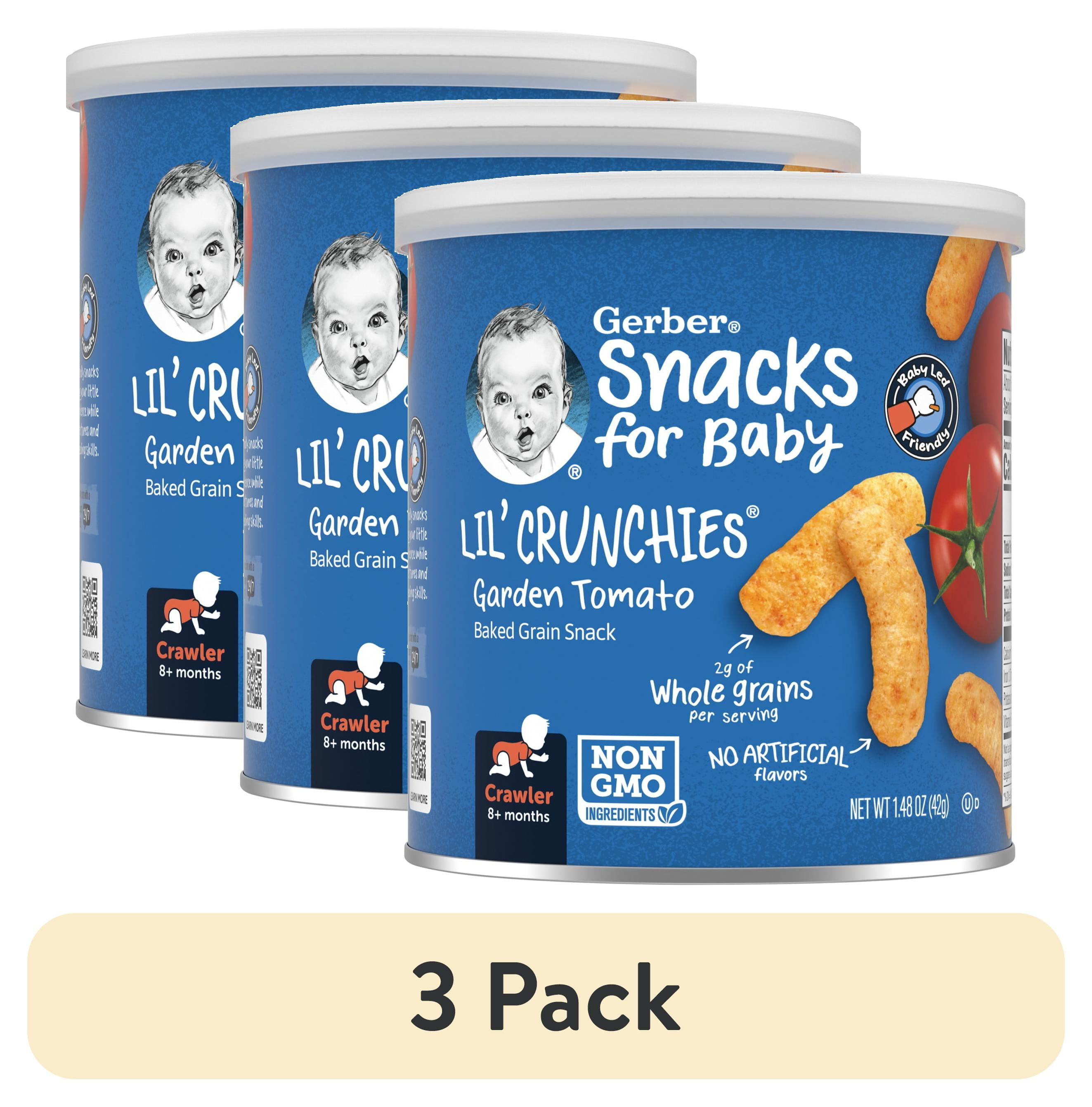 (3 pack) Gerber Stage 3 Baby Food, Garden Tomato Lil Crunchies, 1.48 oz ...