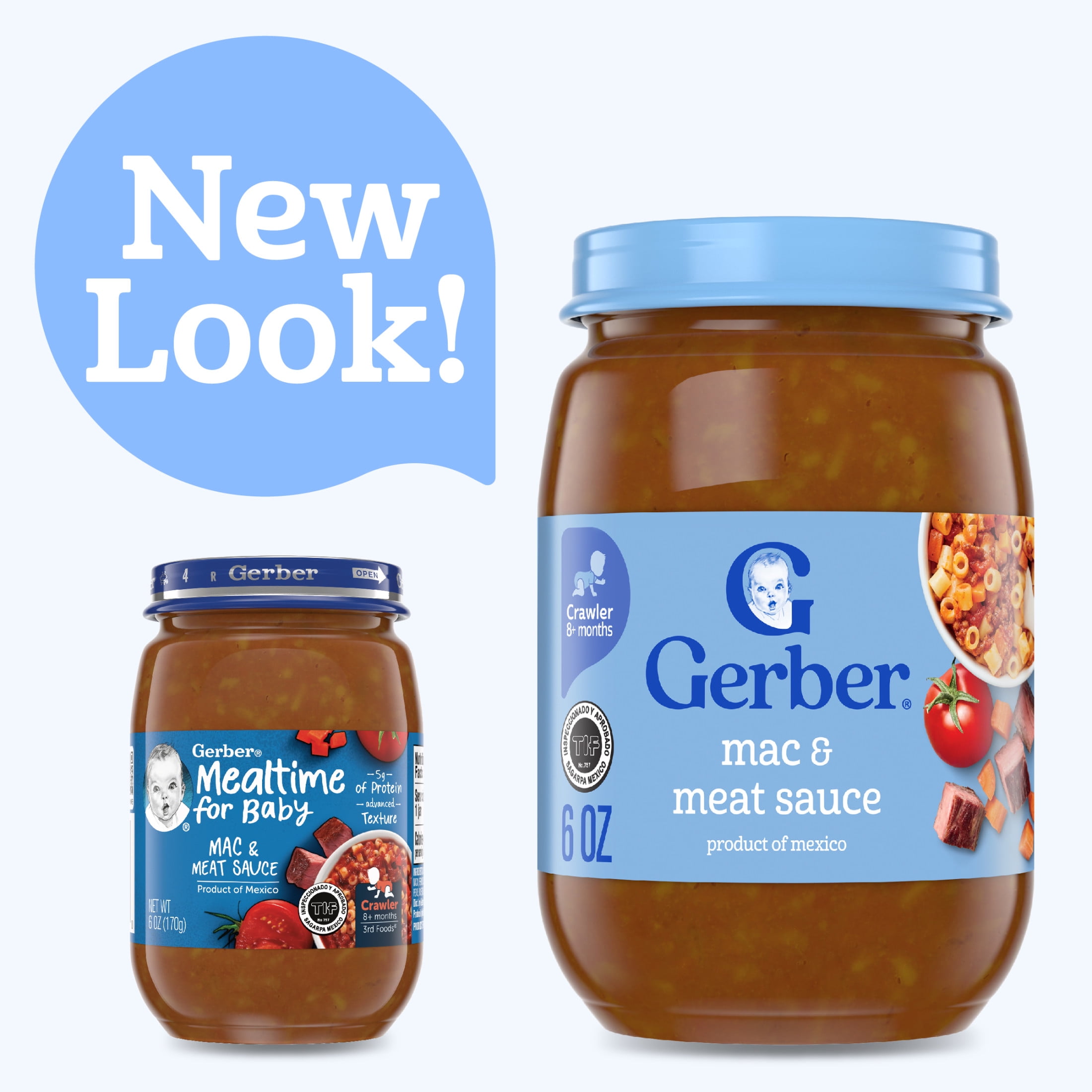 Gerber 3rd Foods Mealtime for Baby Baby Food, Mac & Meat Sauce, 6 oz ...