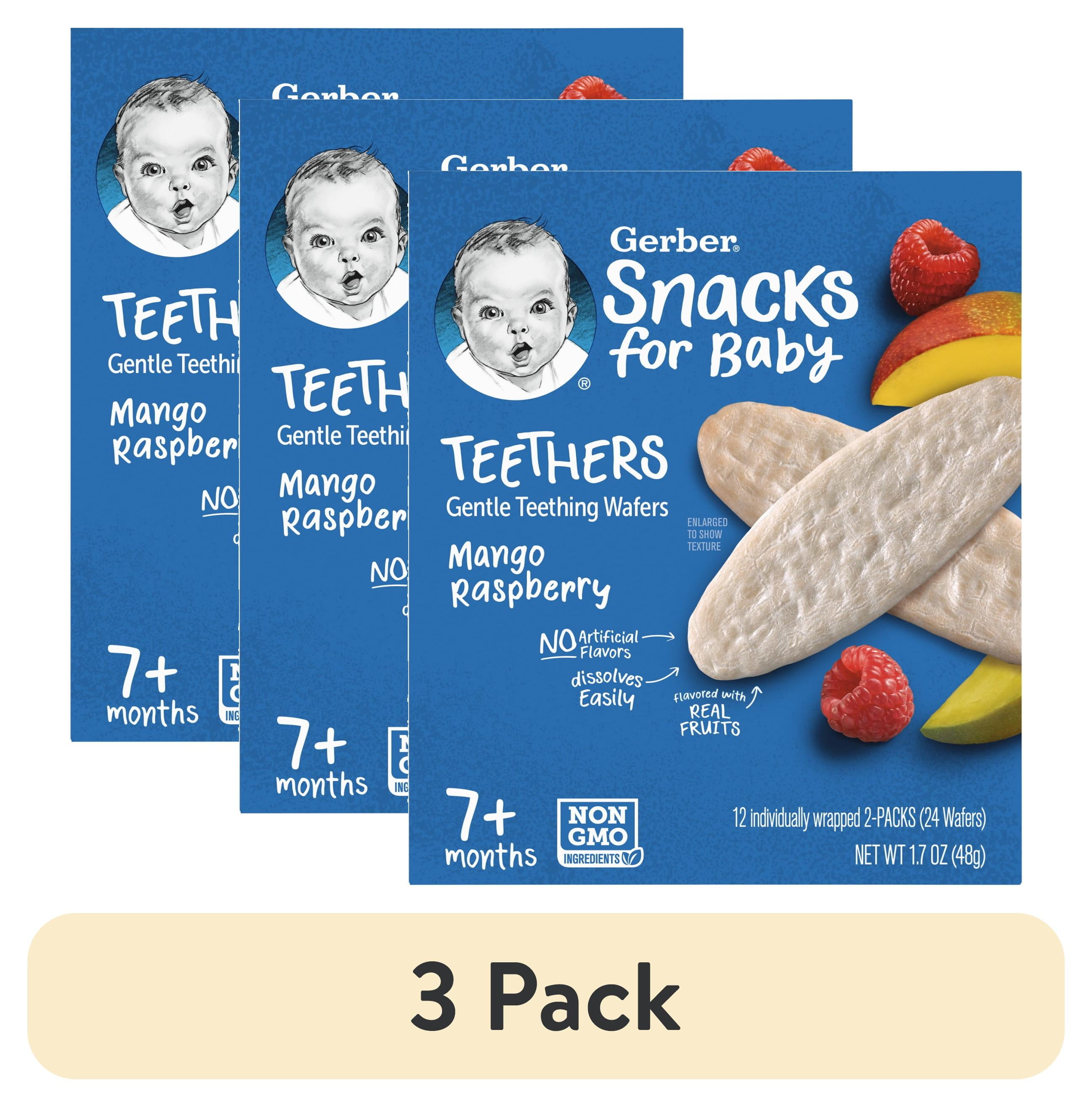 (3 pack) Gerber Stage 3 Baby Food, Mango Raspberry Teether, 1.7 oz Box ...
