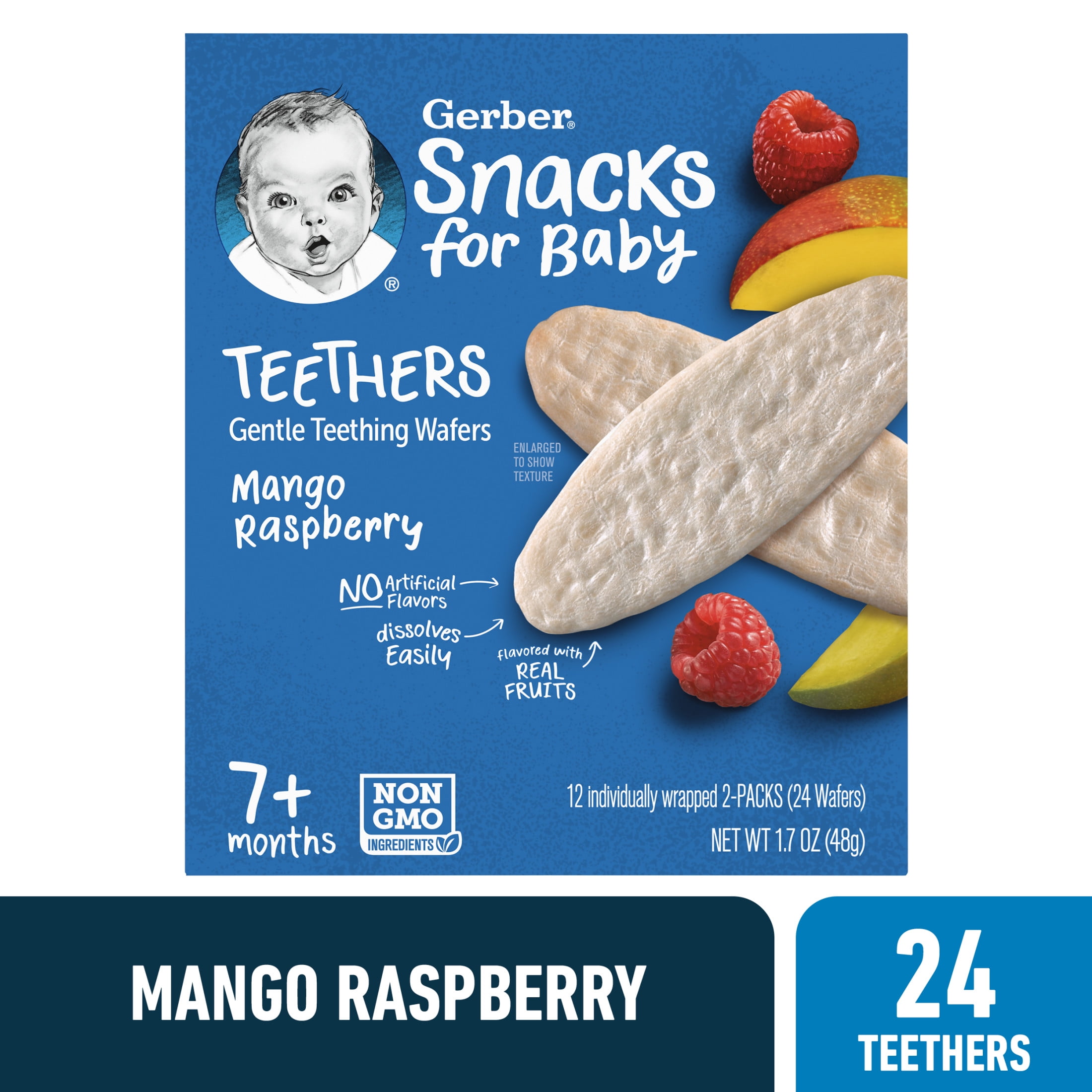 Gerber Stage 3 Baby Food, Mango Raspberry Teether, 1.7 oz Box (12 Pack ...