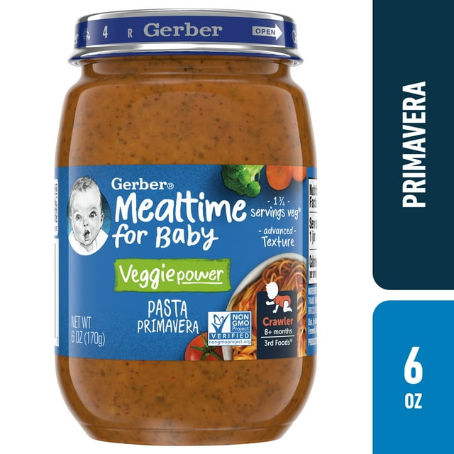 Gerber Stage 3 Baby Food, Pasta Primavera, 6 oz Jar - Walmart.com