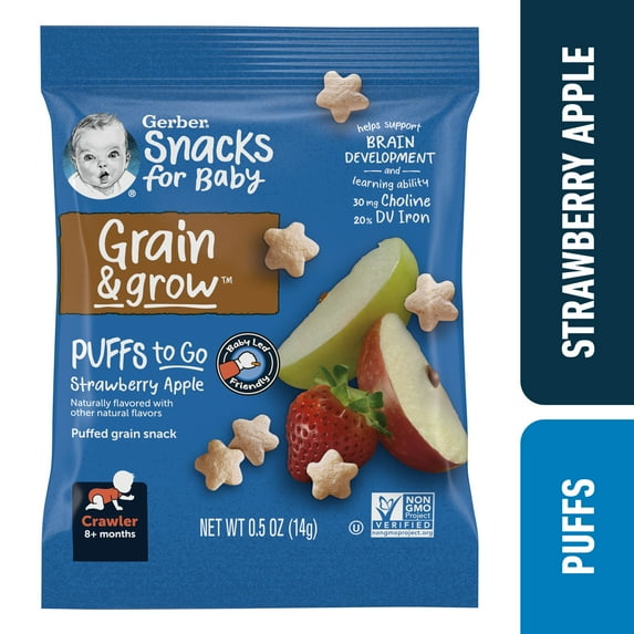 Gerber Stage 3 Baby Food, Strawberry Apple Puff Snack, 0.5 oz. 0.5 oz ...