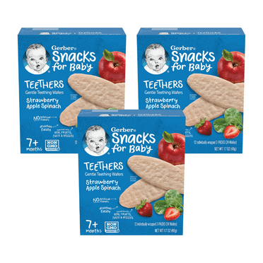 Gerber Snacks for Baby Teether Wheels, Apple Harvest, 1.48 oz Canister ...