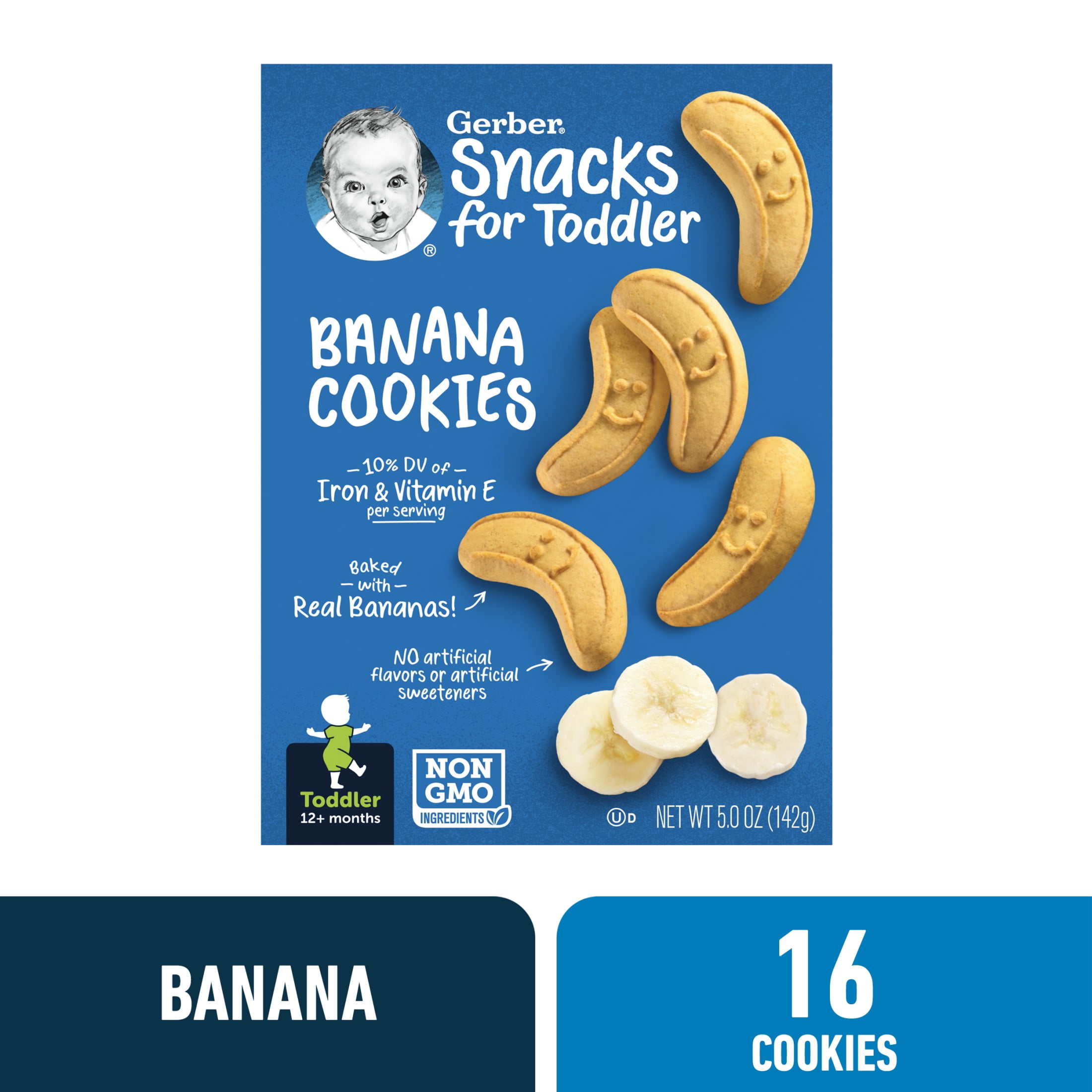 Gerber Toddler Baby Food, Banana Cookies, 5 Ounce - Walmart.com