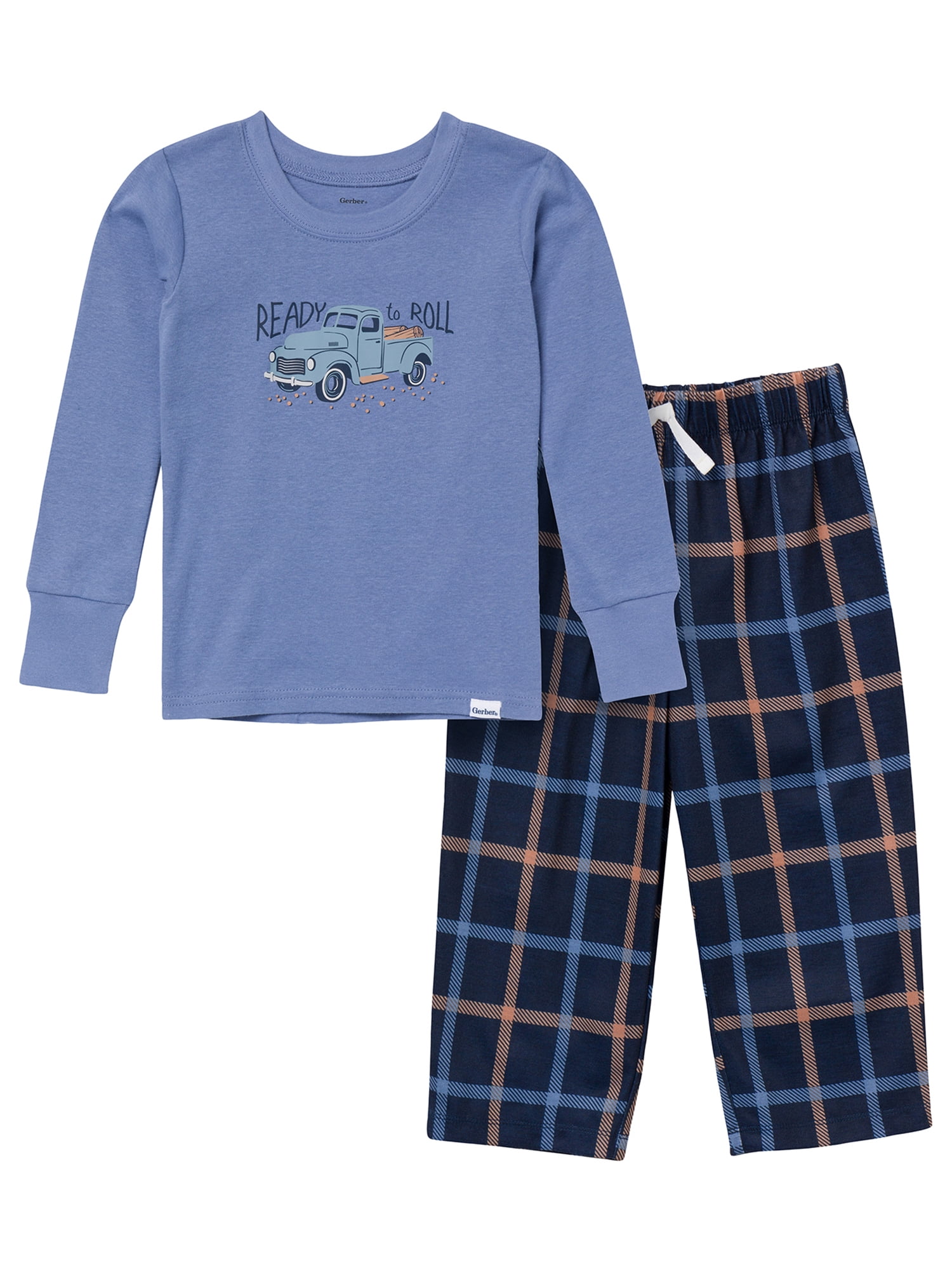 Gerber Toddler Boy Long Sleeve Tight Fitting Top and Pant Set, 2-Piece ...