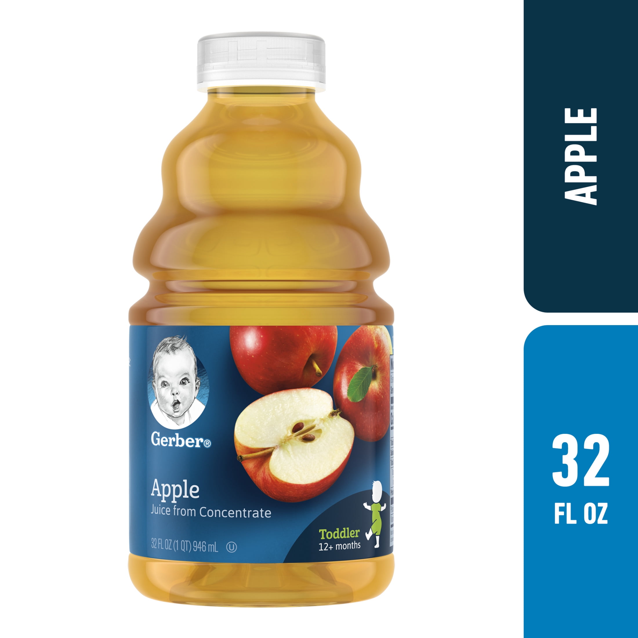Gerber Toddler Food, Apple Juice, 32 fl oz Bottle - Walmart.com