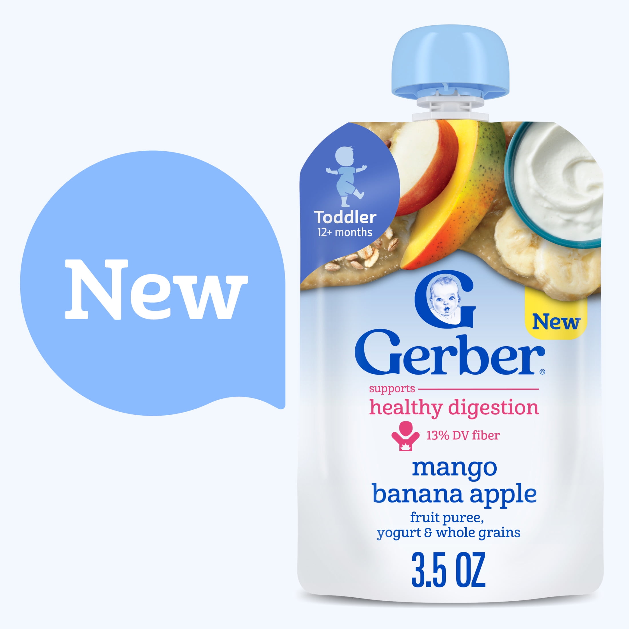 Gerber Toddler Food, Mango Banana Apple, Fruit Puree, Yogurt & Whole ...