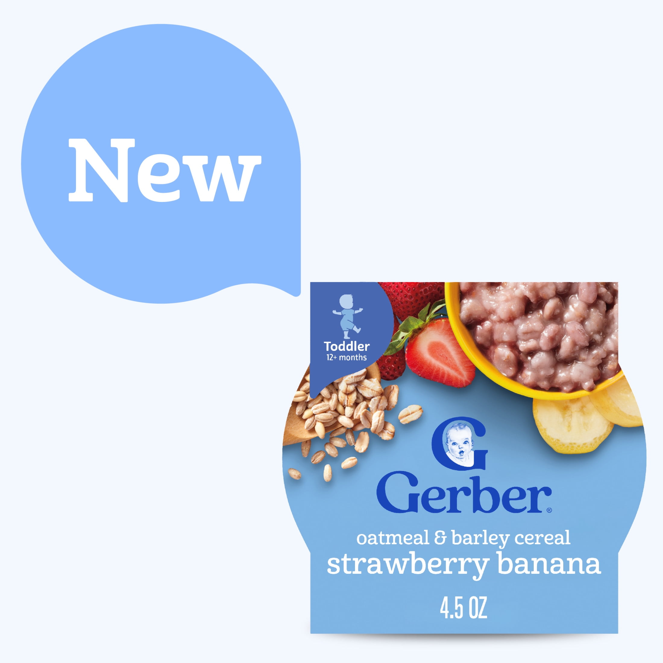 Gerber Toddler Food, Oatmeal and Barley Strawberry Banana Cereal ...