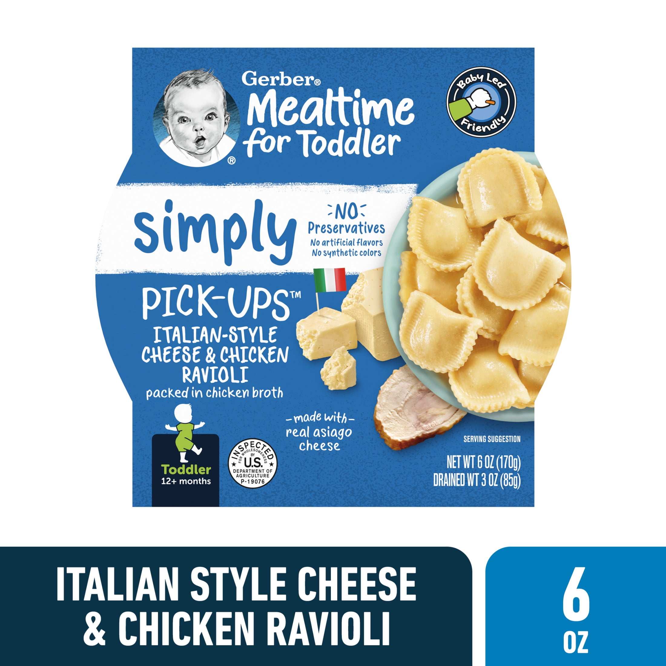 Gerber Toddler Food Baby Food, Italian-Style Chicken and Cheese Ravioli ...
