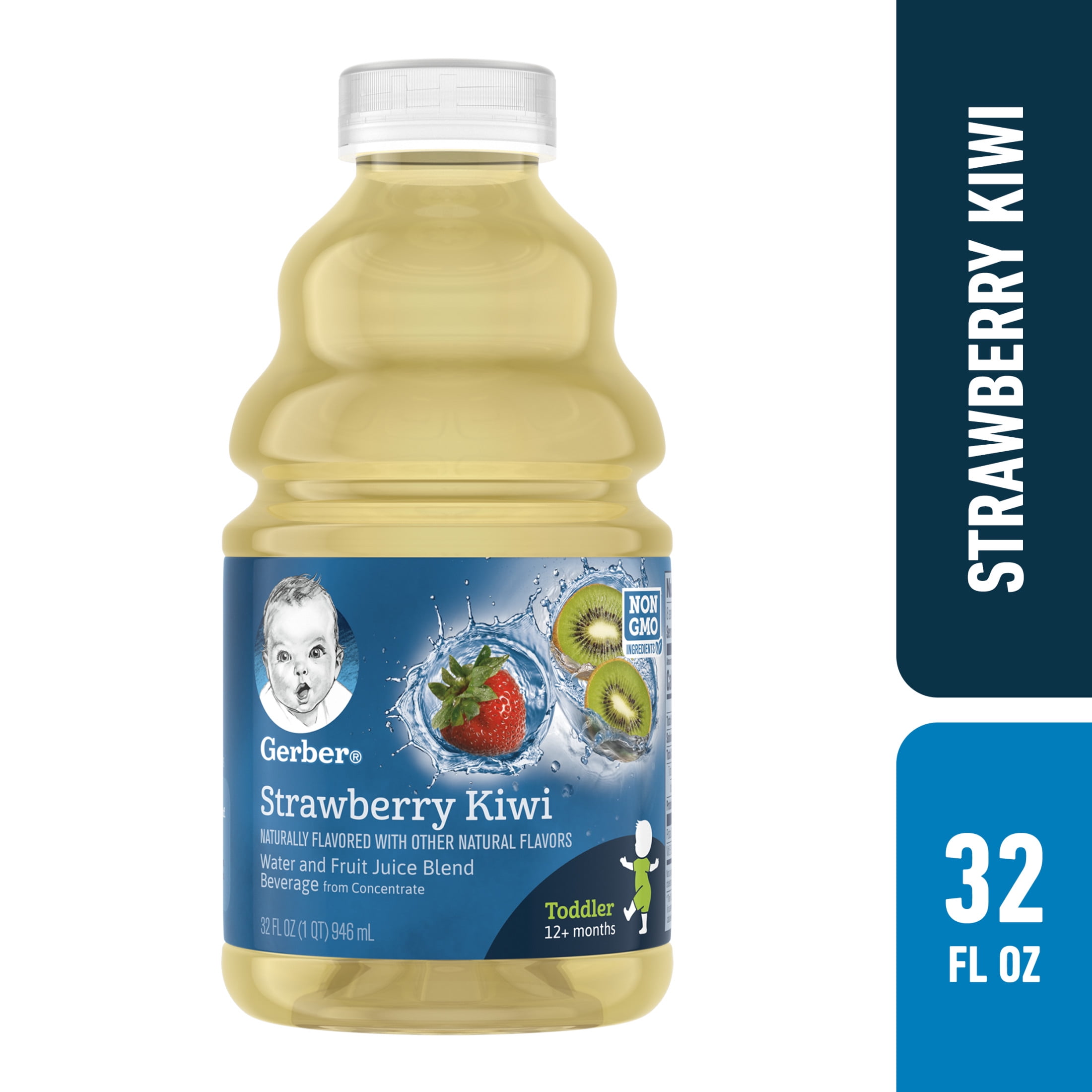Gerber Toddler Food, Strawberry Kiwi Juice, 32 fl oz Bottle - Walmart.com