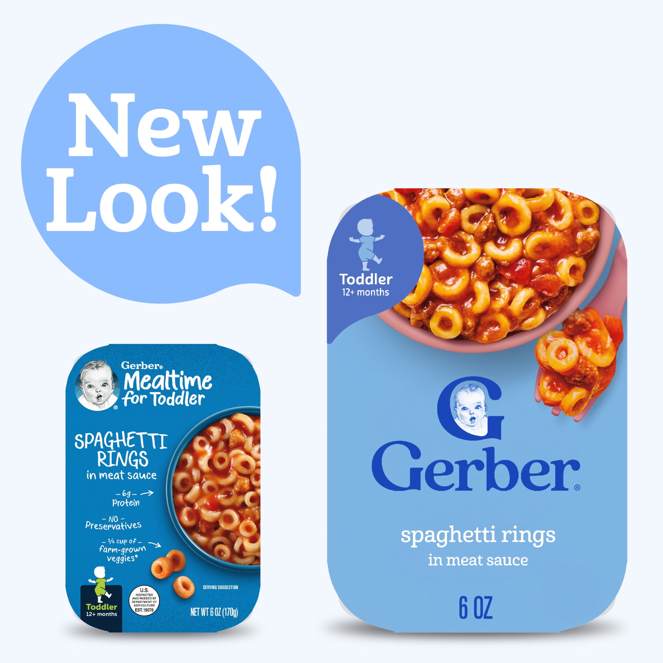 Gerber Toddler Food for Baby, Spaghetti Rings in Meat Sauce Toddler ...