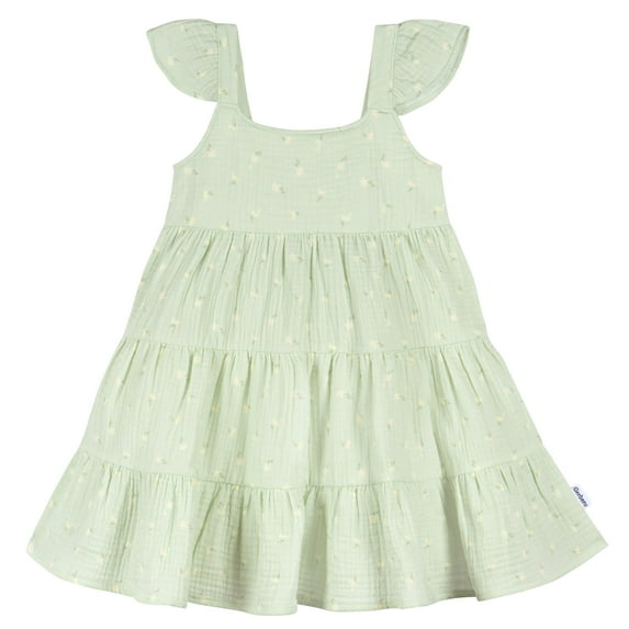 Gerber Toddler Girl Shoulder Ruffles Gauze Dress, Sizes 2T-5T - Walmart.com