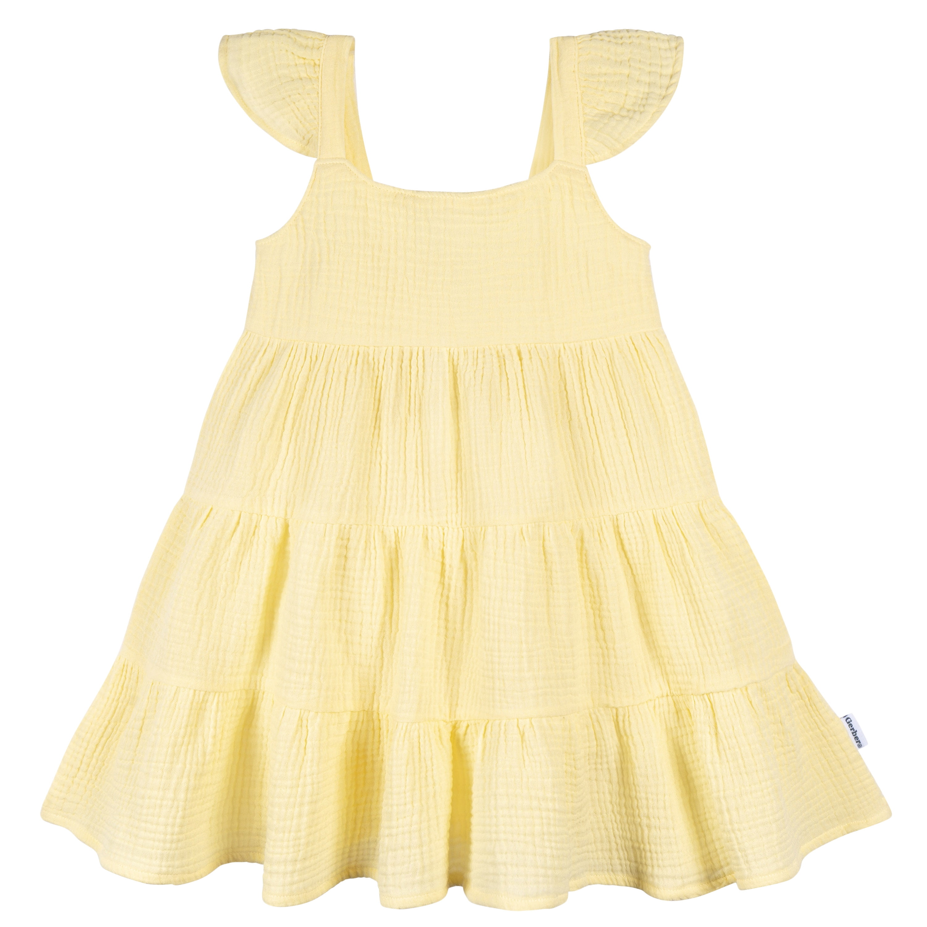 Gerber Toddler Girl Shoulder Ruffles Gauze Dress, Sizes 2T-5T - Walmart.com