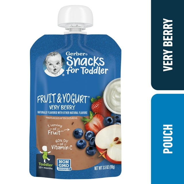 Gerber Toddler Snacks for Baby, Very Berry Fruit and Yogurt Snacks, 3.5 ...