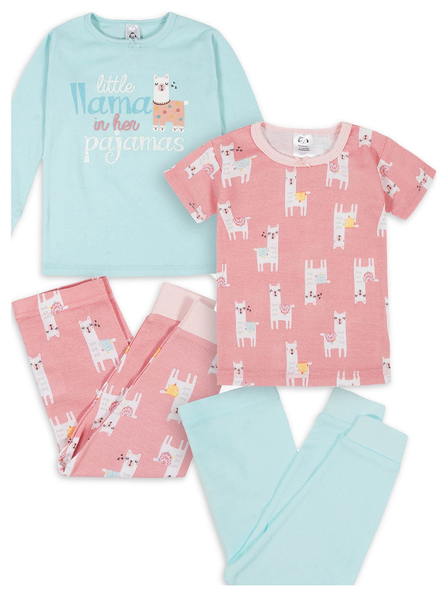 Gerber Toddler Snug Fit Cotton Pants Set Pajamas, 4-Piece, Sizes12M-5T ...