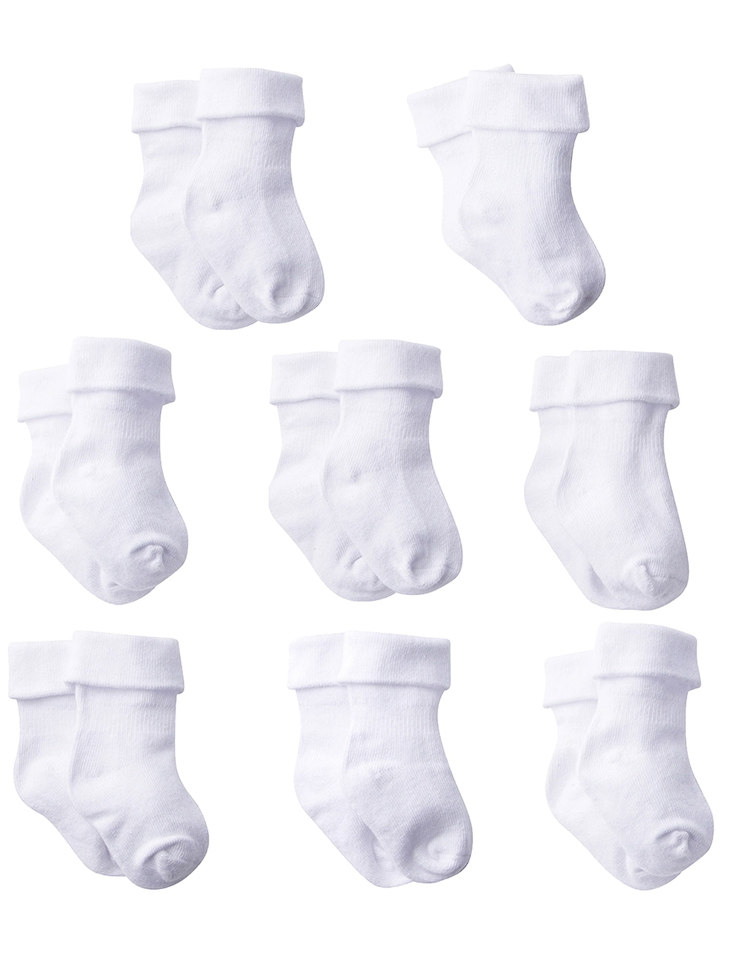 Gerber Wiggle Proof Jersey Cuffed Bootie Socks, 8pk (Unisex) - Walmart.com