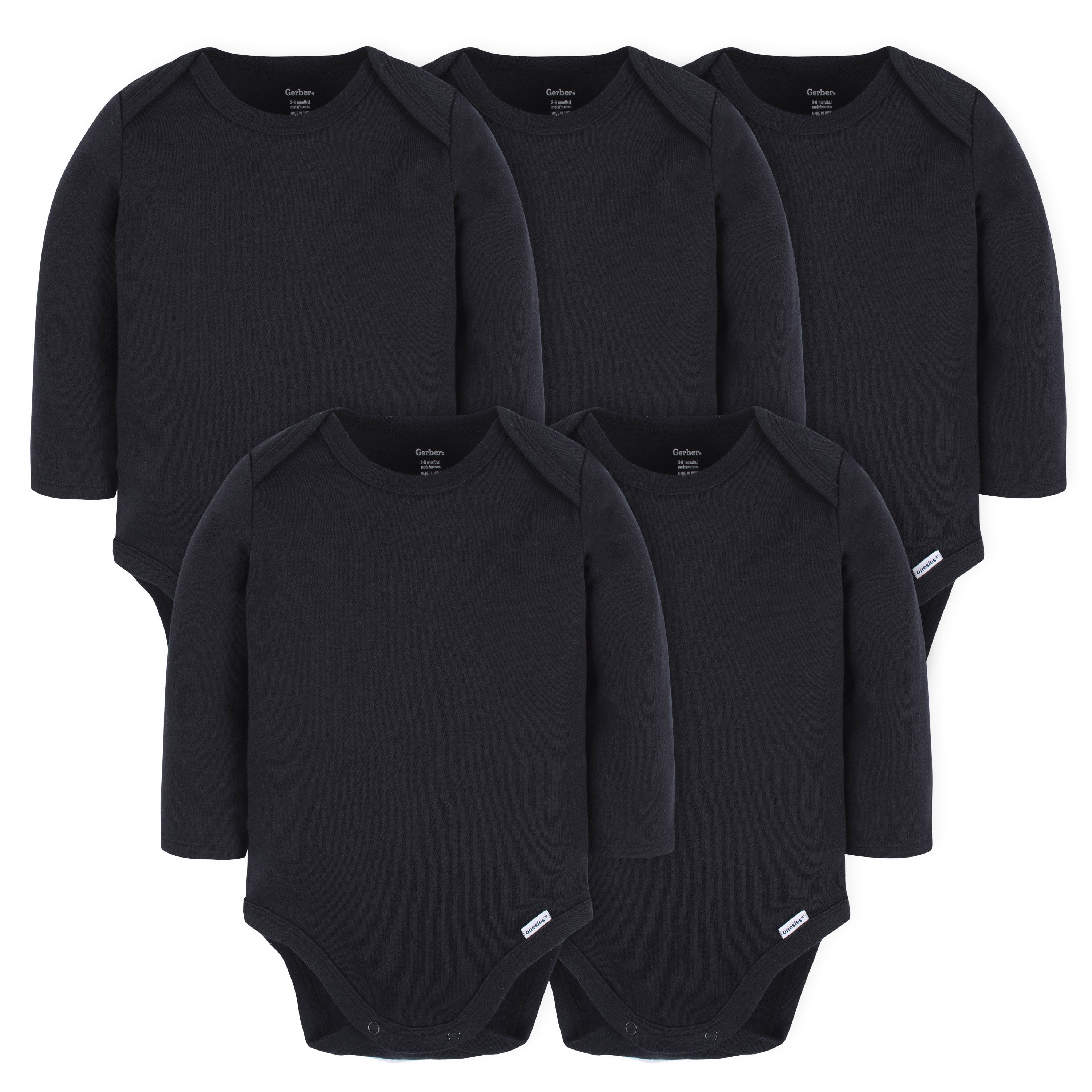 Gerber, Baby Bodysuit, 3-6 Months, Long Sleeve, 5 Pack - Walmart.com