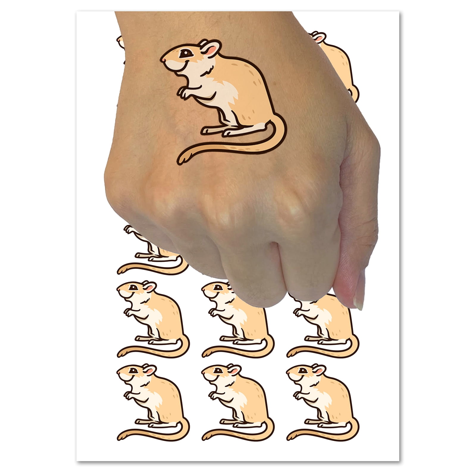 Gerbil Rodent Pet Water Resistant Temporary Tattoo Set Fake Body Art ...