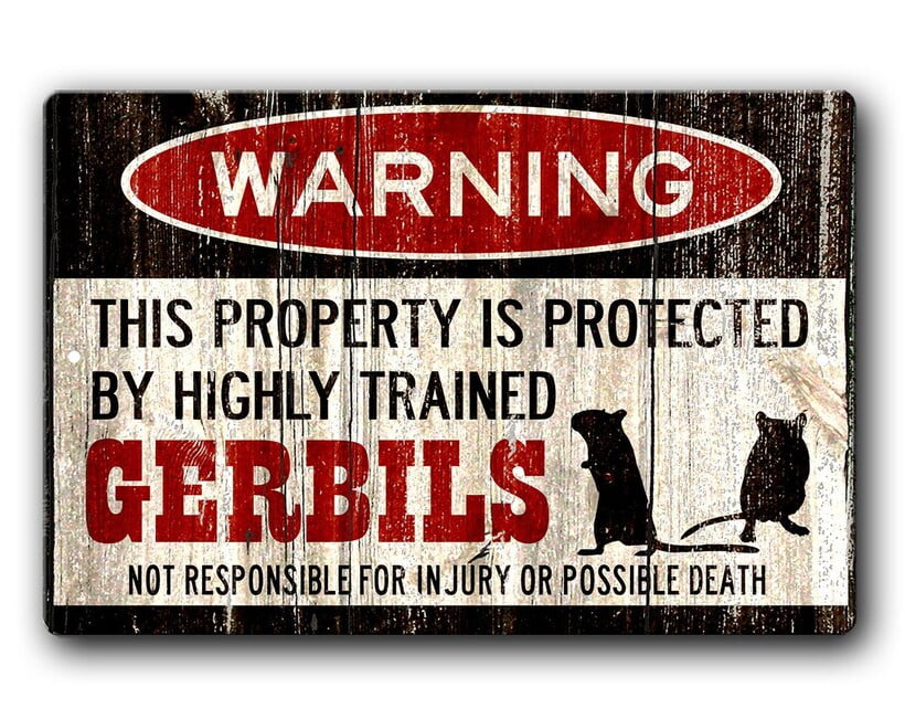 Gerbil Sign,Funny Metal Sign,Gerbil Gift,Gerbil cage accessory,Funny ...